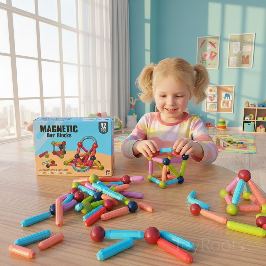 Magnetic Construction Building Blocks Set | STEM & Montessori Toy